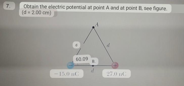 Solved Obtain the electric potential at point A and at point | Chegg.com