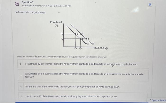 Solved Ceteris paribus, an increase in aggregate demand: | Chegg.com