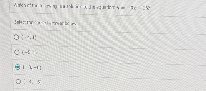 Solved Which of the following is a solution to the equation: | Chegg.com