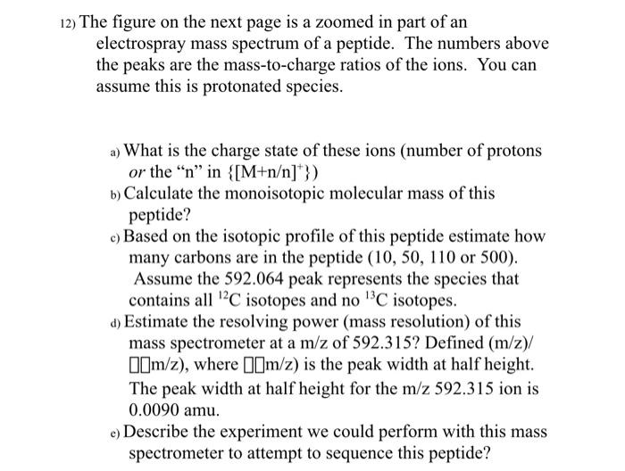 Solved 12) The figure on the next page is a zoomed in part | Chegg.com