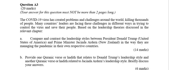 Solved Question A3 (20 marks) (Your answer for this question | Chegg.com