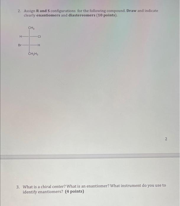 Solved 2. Assign Rand S configurations for the following | Chegg.com