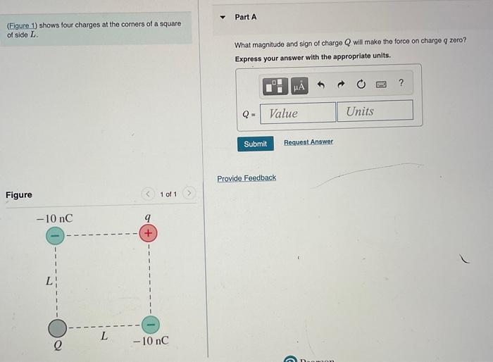 Solved (Figure 1) shows four charges at the corners of a | Chegg.com