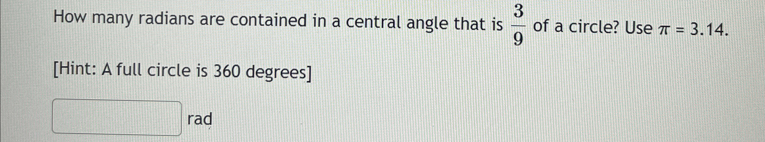 Solved How many radians are contained in a central angle | Chegg.com