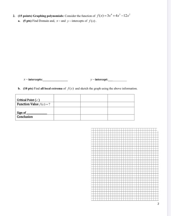 Solved 2. (15 points) Graphing polynomials: Consider the | Chegg.com
