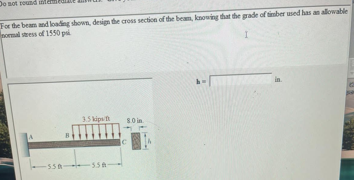 Solved For the beam and loading shown, design the cross | Chegg.com