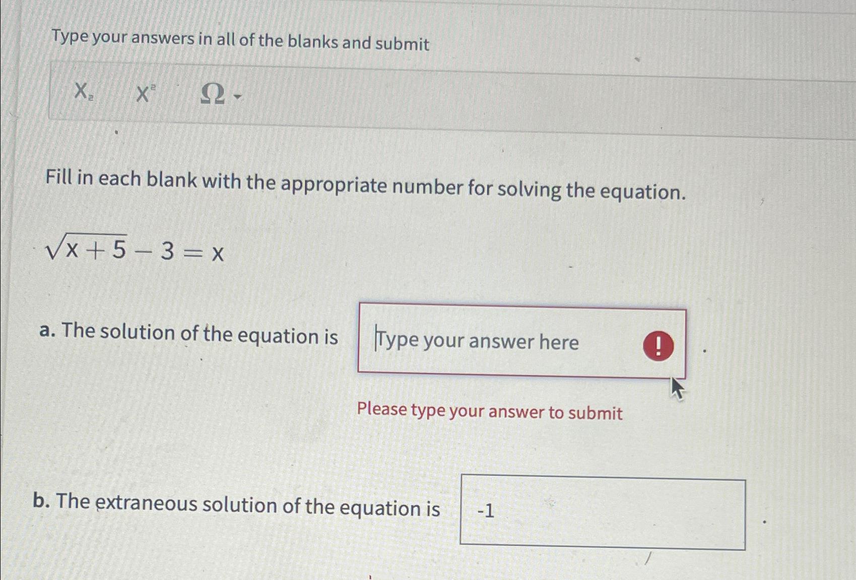 Solved Type your answers in all of the blanks and submitFill | Chegg.com