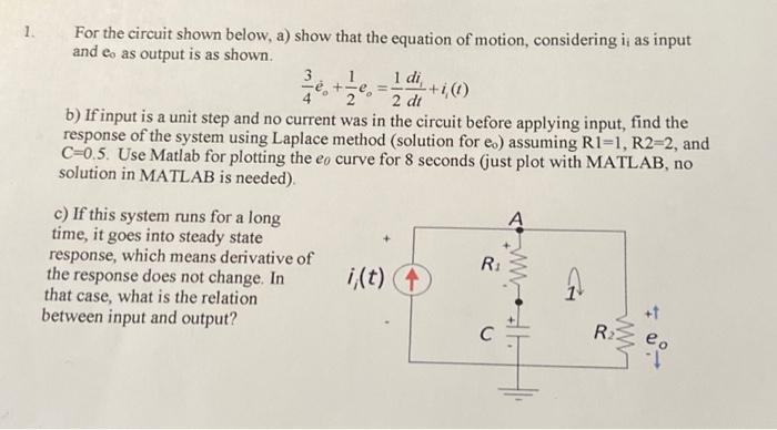 Solved How do you get the EOM in part a from the circuit? | Chegg.com