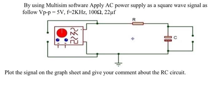 Solved By using Multisim software Apply AC power supply as a | Chegg.com