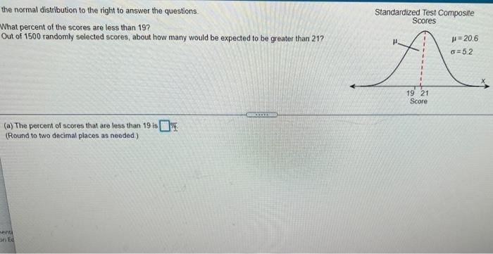 Solved Use the normal distribution to the right to answer | Chegg.com