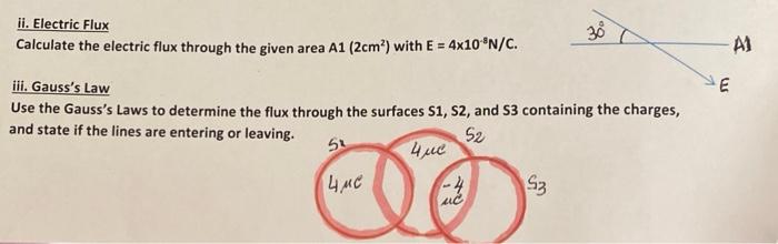 Solved ii. Electric Flux Calculate the electric flux through | Chegg.com
