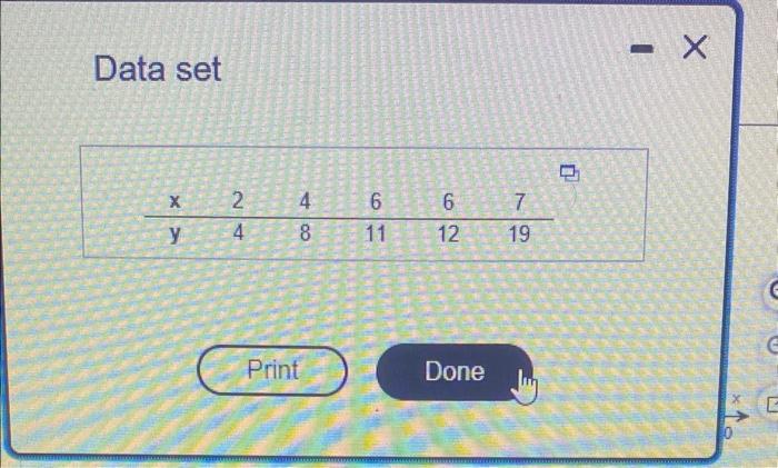 Solved For the accompanying data set, (a) draw a scatter | Chegg.com