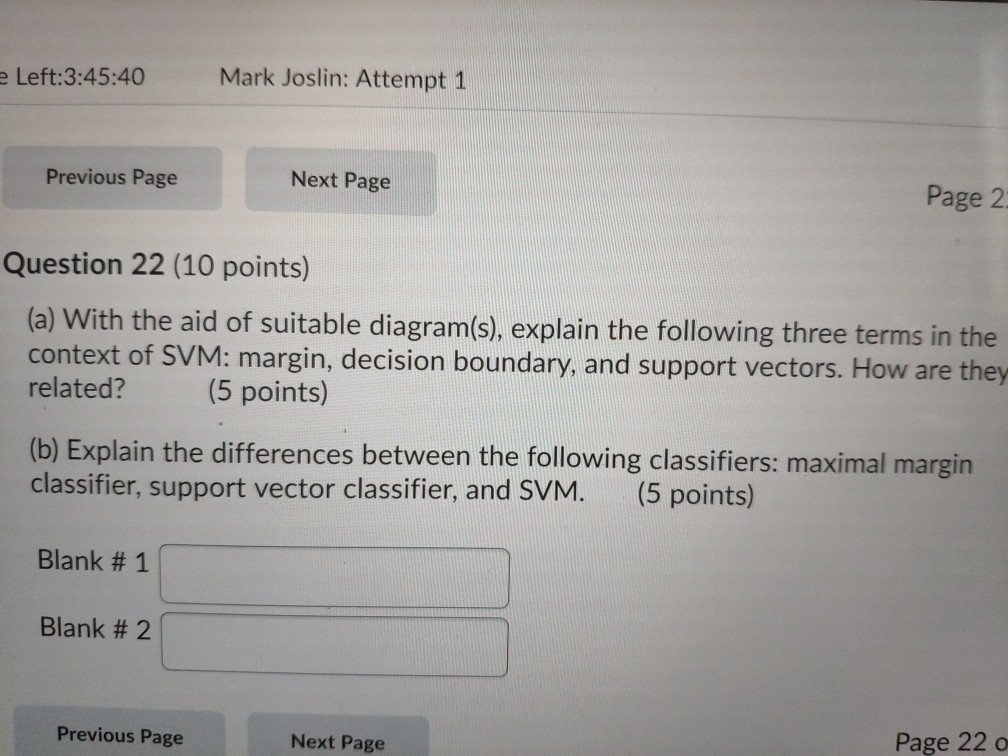 Solved Left:3:45:40 Mark Joslin: Attempt 1 Previous Page | Chegg.com