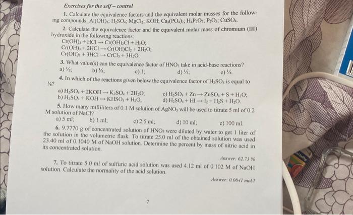 Solved 1. Calculate the equivalence factors and the | Chegg.com