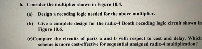 6. Consider the multiplier shown in Figure 10.4. (a) | Chegg.com