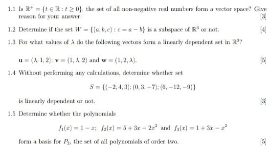 Solved 1.1 Is R+ = {ER:120), the set of all non-negative | Chegg.com