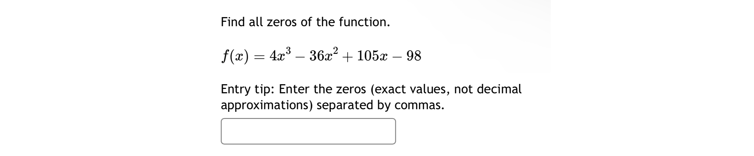 Solved Find all zeros of the | Chegg.com