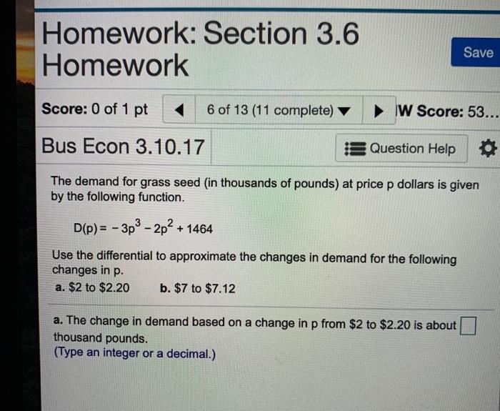 Solved Homework Section 3 6 Homework Save Score 0 Of 1 Pt