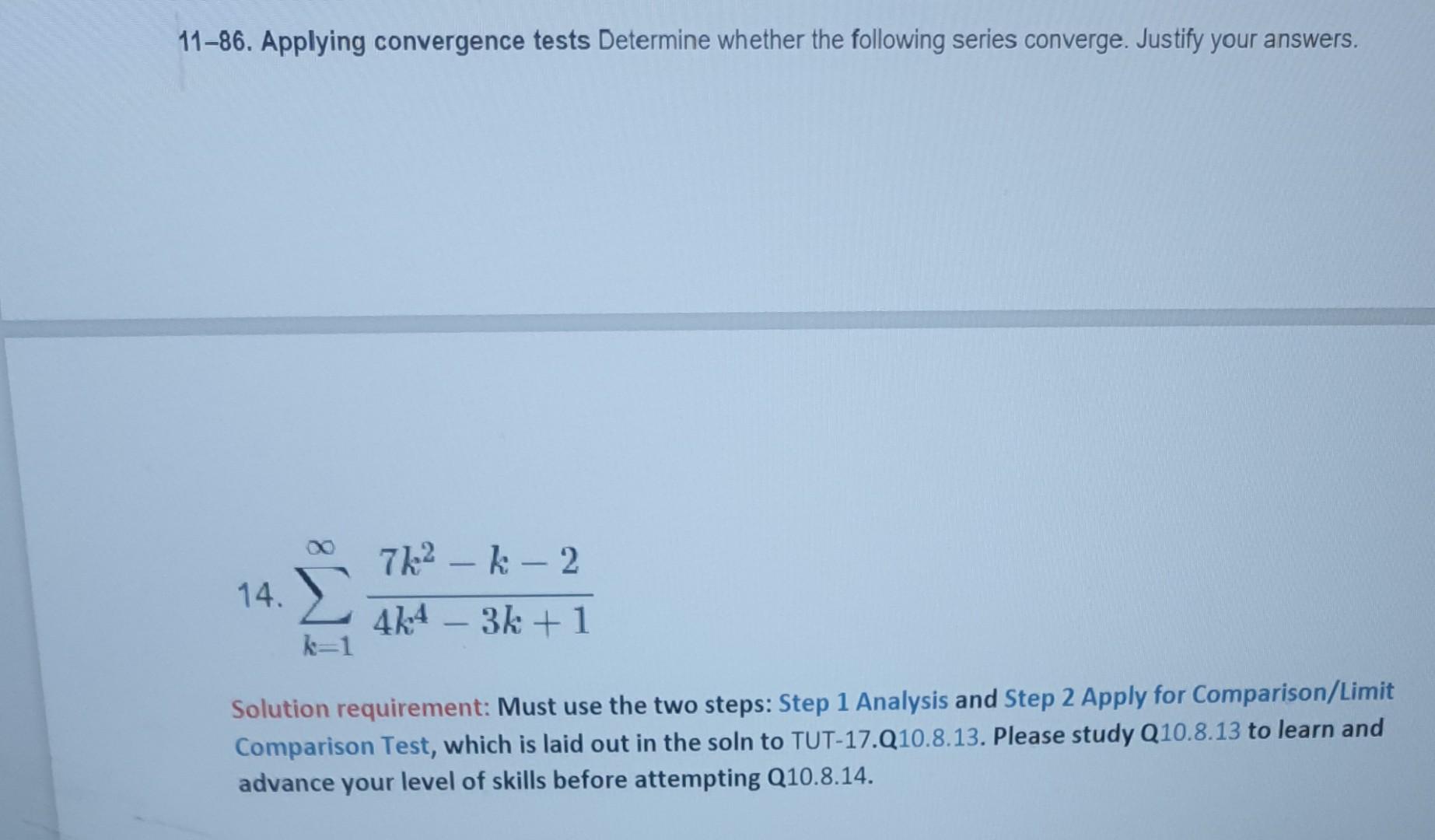 Solved 11-86. Applying convergence tests Determine whether | Chegg.com