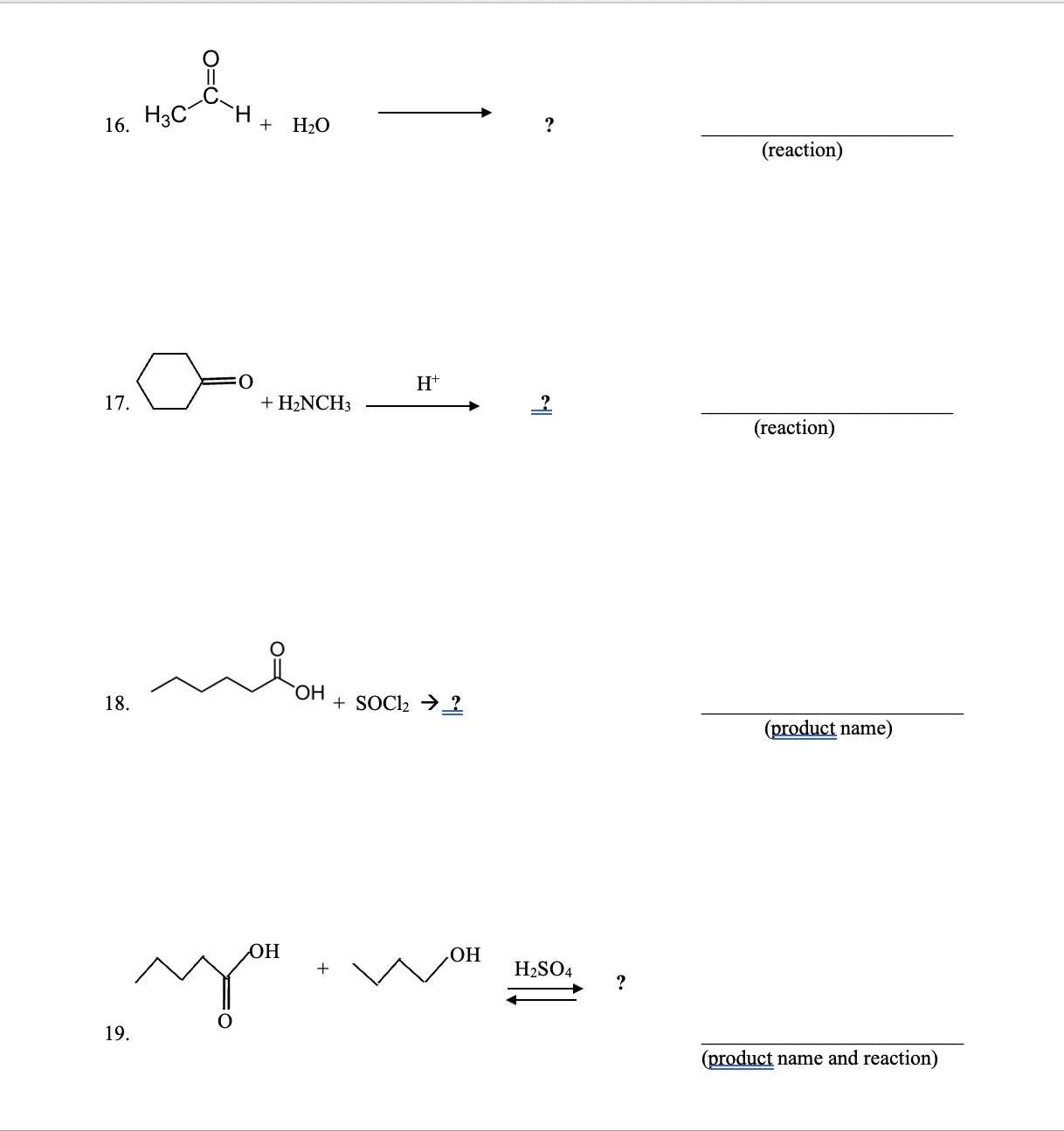 Solved For the following reactions, supply the missing | Chegg.com