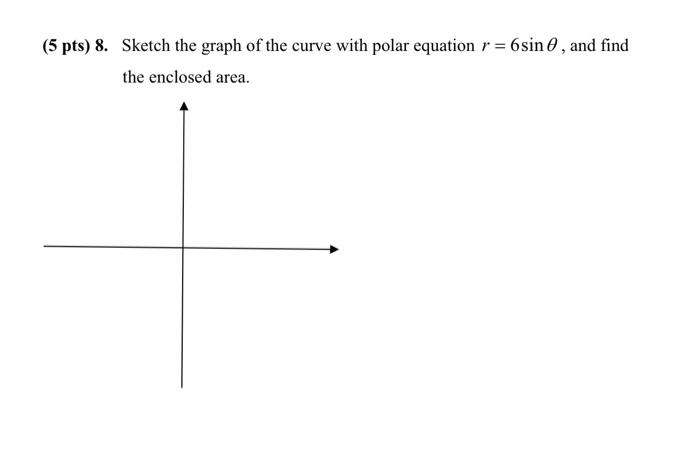 Solved (5 pts) 8. Sketch the graph of the curve with polar | Chegg.com