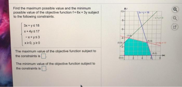 Solved Find the maximum possible value and the minimum | Chegg.com