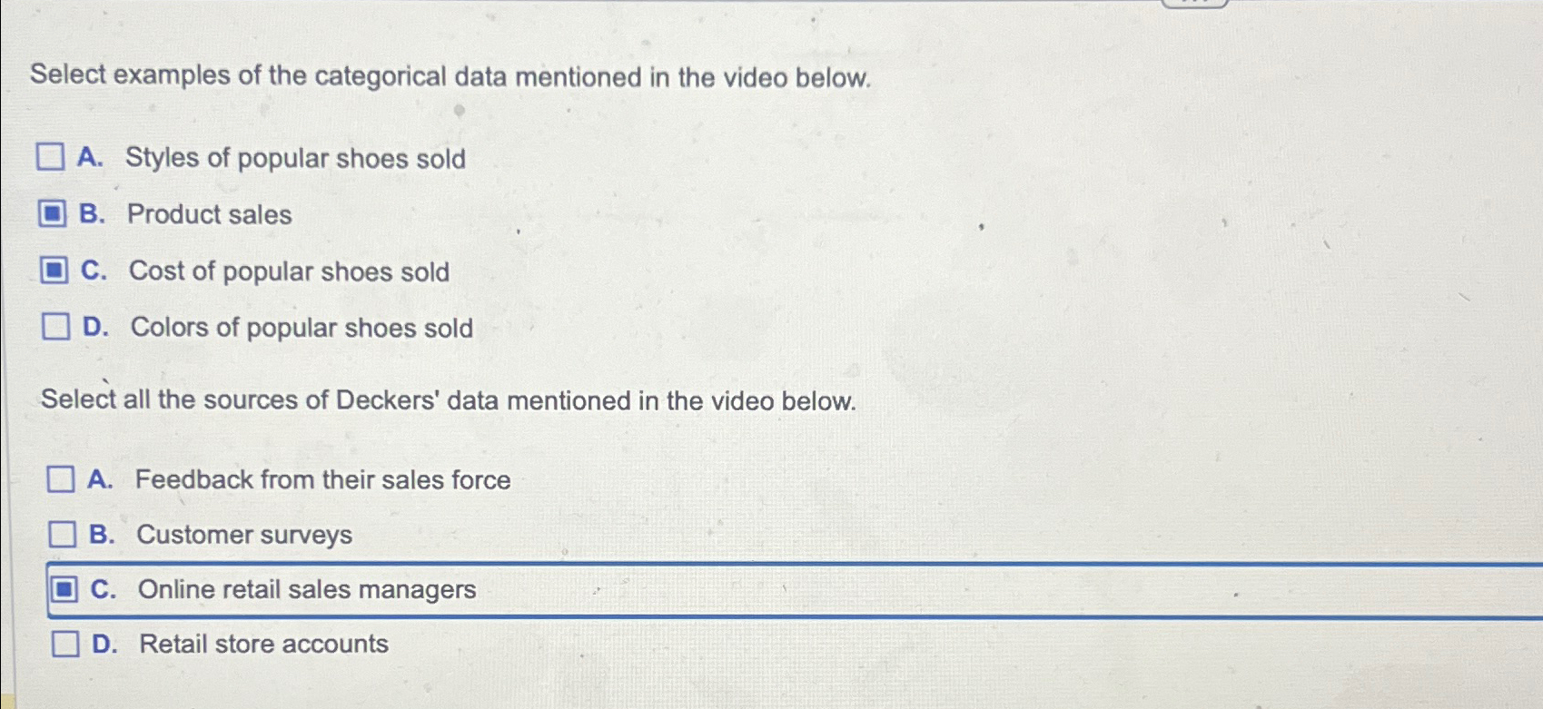 Solved Select examples of the categorical data mentioned in | Chegg.com