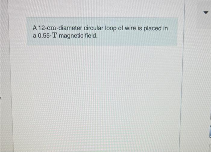 Solved A 12-cm-diameter circular loop of wire is placed in a | Chegg.com