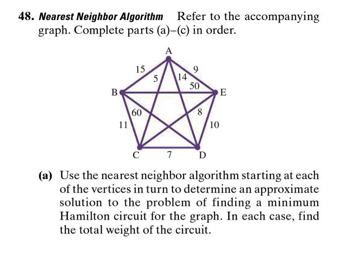 Solved plss answer all 3 questiona) Use the nearest neighbor | Chegg.com