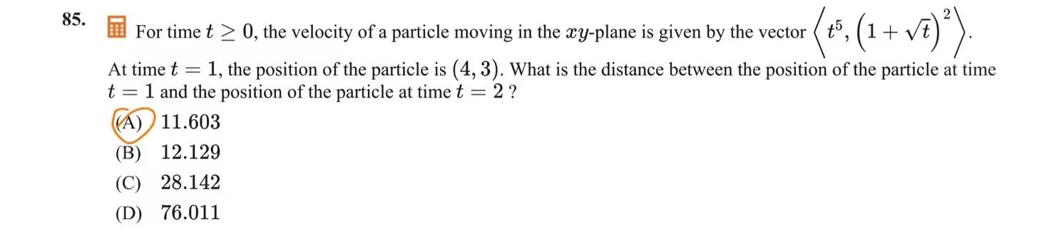 Solved At Time T 1 ﻿the Position Of The Particle Is 4 3