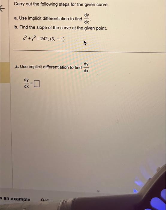 Solved Carry out the following steps for the given curve. dy | Chegg.com