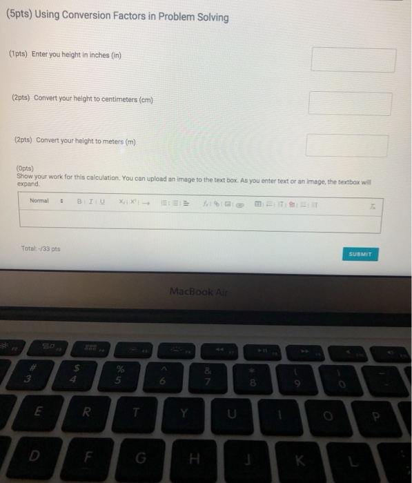 Solved (5pts) Using Conversion Factors in Problem Solving (1 | Chegg.com
