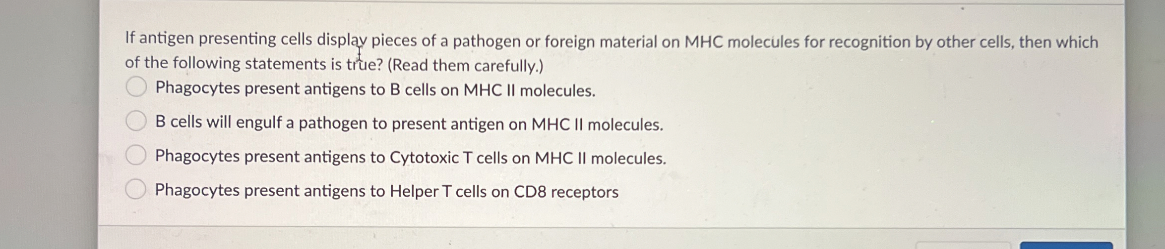 Solved If antigen presenting cells display pieces of a | Chegg.com