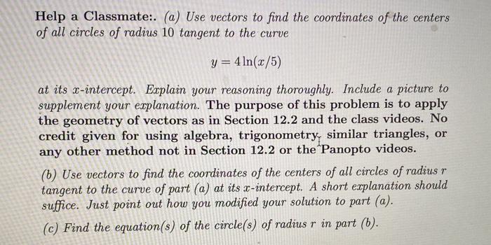 Solved Math 163Calculus 3only use the knowledge from 12.1 | Chegg.com