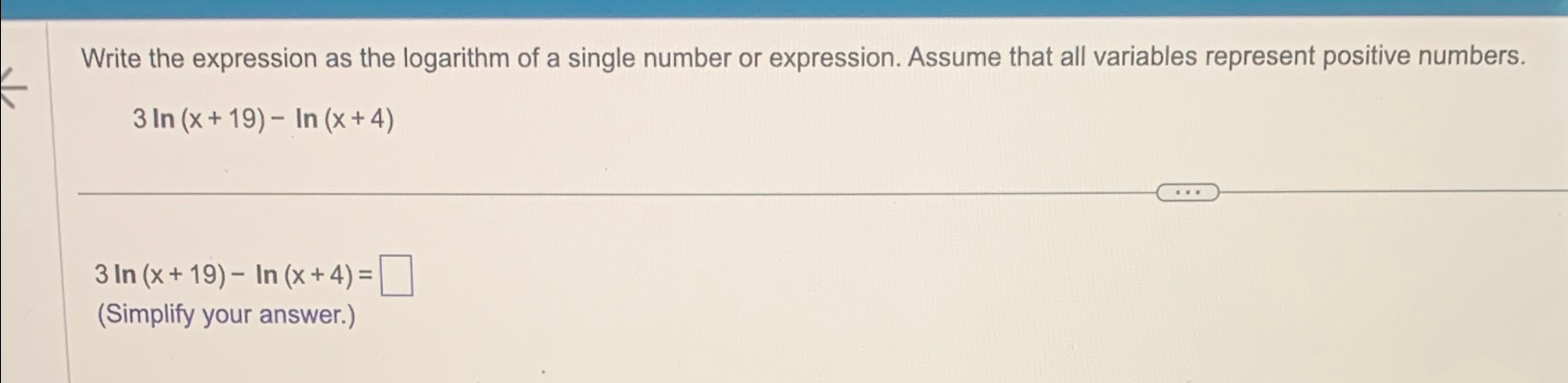 Solved Write the expression as the logarithm of a single | Chegg.com