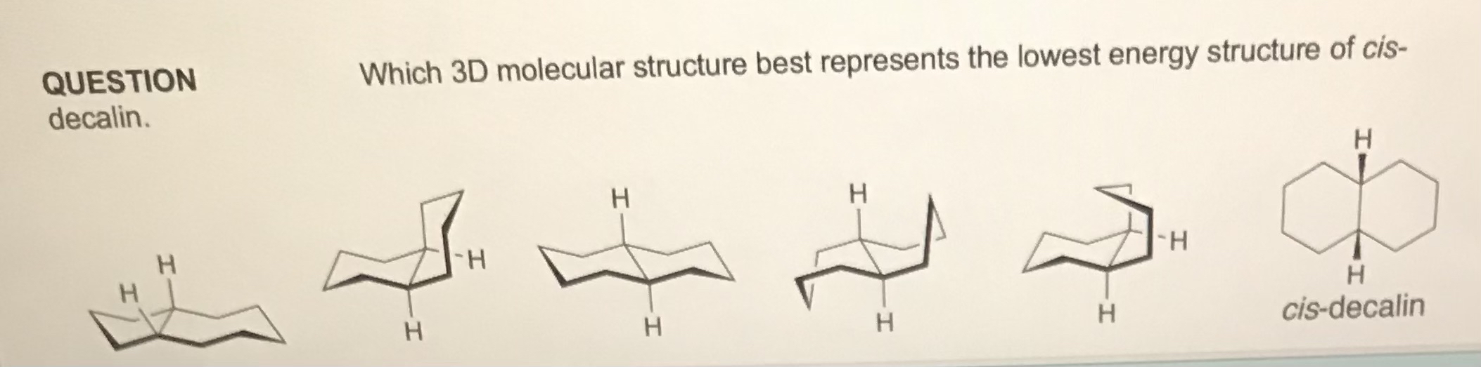 Solved QUESTIONWhich 3D molecular structure best represents | Chegg.com
