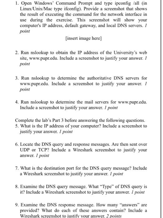 Solved 1. Open Windows' Command Prompt and type ipconfig | Chegg.com