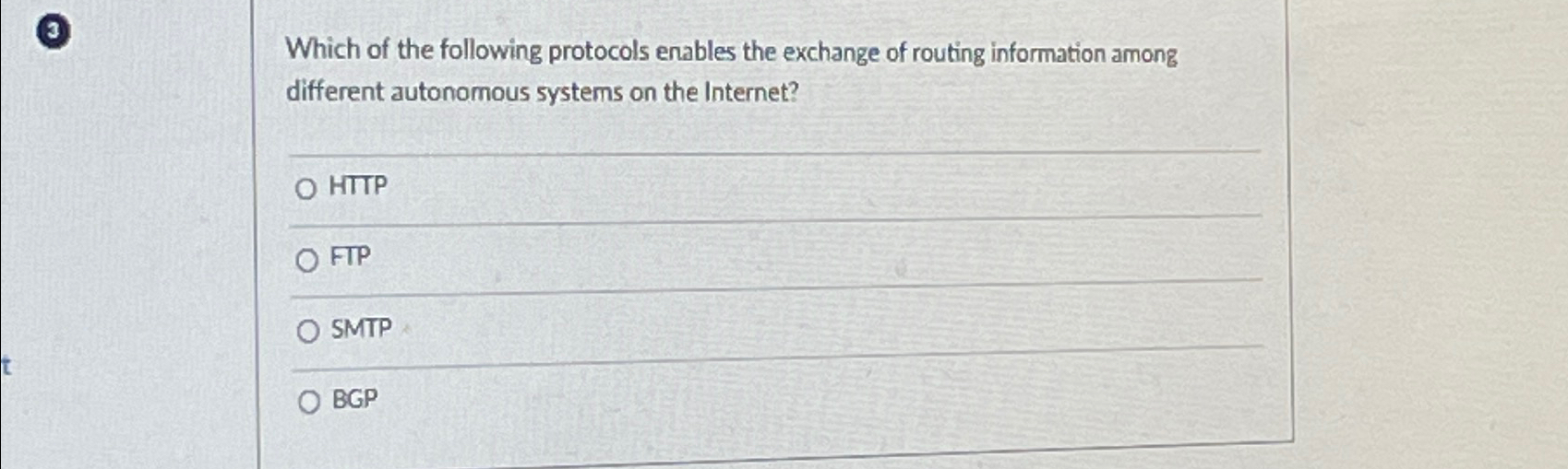 Solved Which of the following protocols enables the exchange | Chegg.com