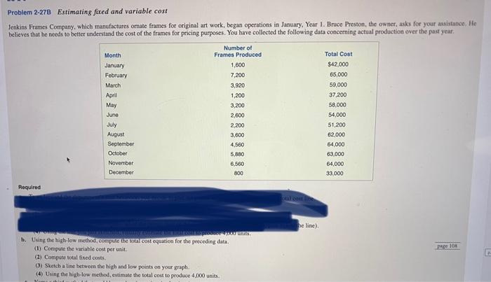 Solved Problem 2-27g Estimating fixed and variable cost | Chegg.com
