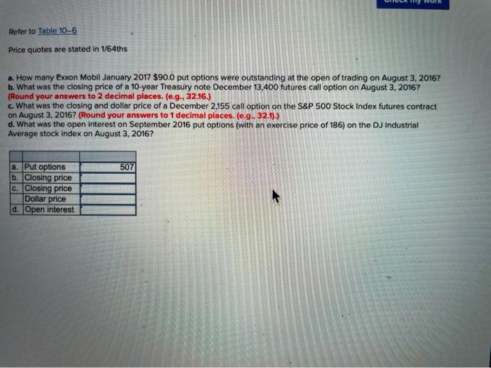 Refer to Table 10-6 Price quotes are stated in | Chegg.com