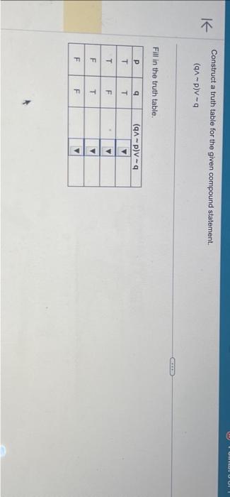Solved Construct A Truth Table For The Given Compound 1625