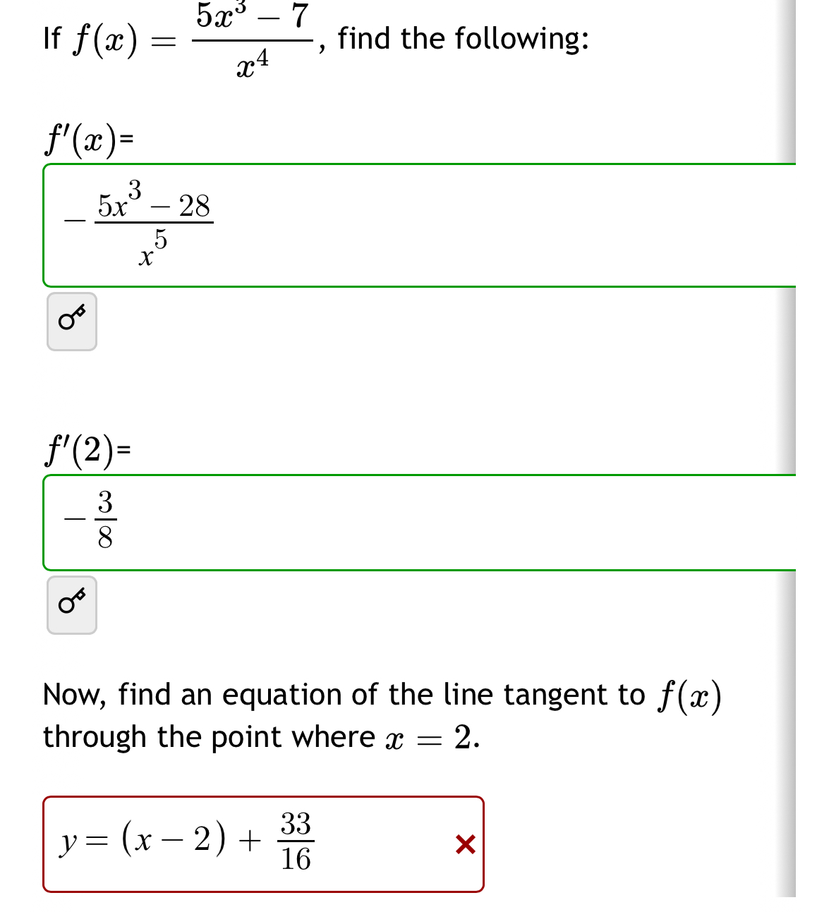 Solved If f(x)=5x3-7x4, ﻿find the | Chegg.com