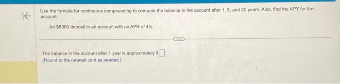 Solved Use the formula for continuous compounding to compute | Chegg.com