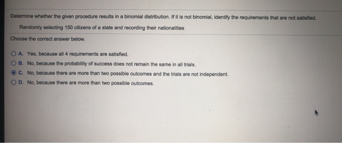 Solved Determine Whether The Given Procedure Results In A