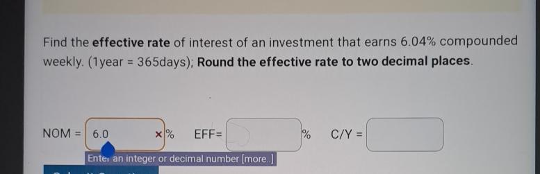 Solved Find the effective rate of interest of an investment | Chegg.com