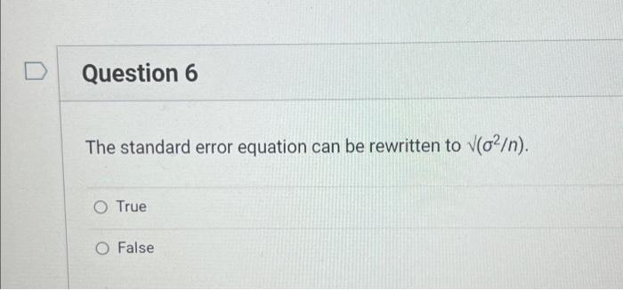 Standard Error Equation