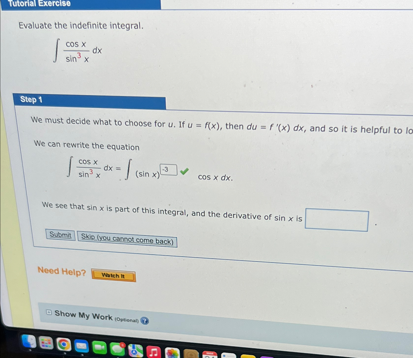Solved Tutorial Exerciseevaluate The Indefinite 8536