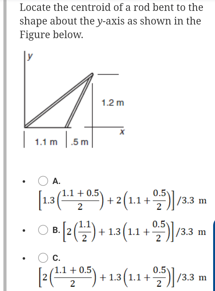 Solved Locate the centroid of a rod bent to the shape about | Chegg.com