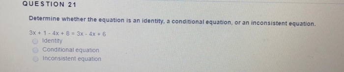 Solved QUESTION 21 Determine whether the equation is an | Chegg.com