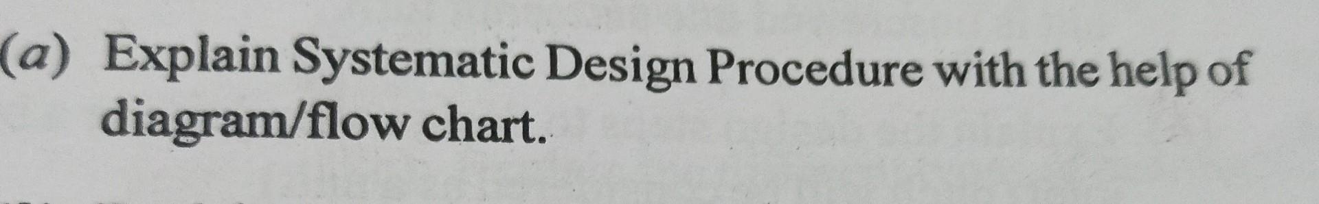 Solved a) Explain Systematic Design Procedure with the help | Chegg.com